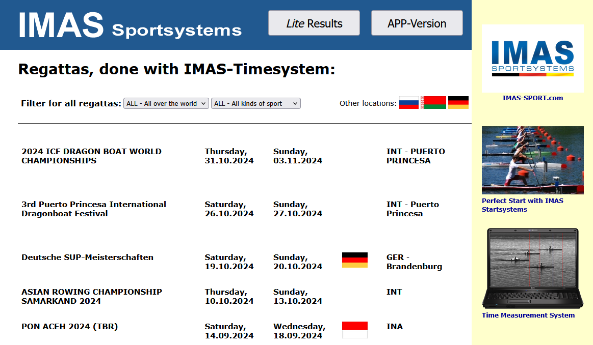 IMAS Timesystem | IMAS Sportsystems